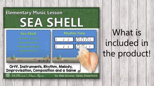 Orff Arrangement Elementary Music Lesson ~ Sea Shell {Half Note}