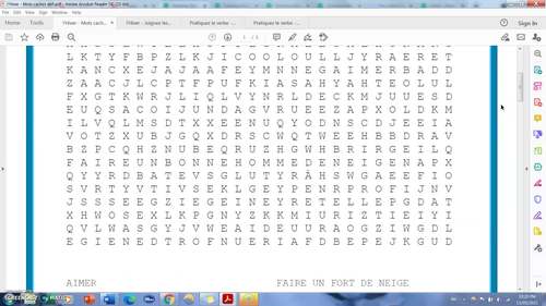 l'Hiver - Des mots cachés défi (French winter-themed challenge word search)