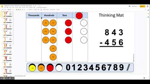DIGITAL Subtraction with Place Value Discs by Math Teacher Love | TPT
