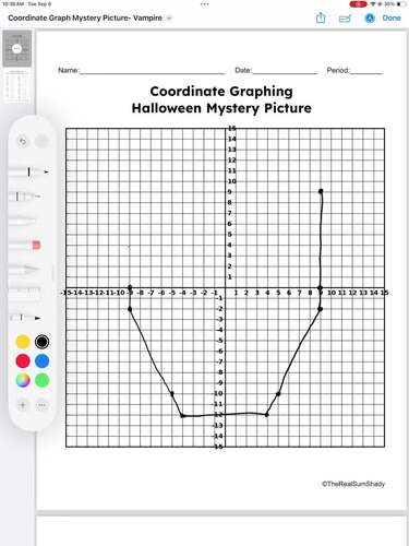 Halloween Vampire | Coordinate Graphing Mystery Picture Activity