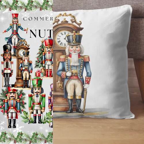 Nutcracker Watercolor Clipart, Transparent PNG, Commercial Use, Christmas