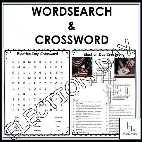 Election Day Word Search & Crossword | Fall Vocabulary Puzzles | Middle ...