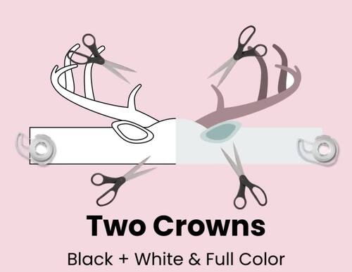 Reindeer Ears Crown / Mask / Costume / Animal / Headband ** Two Crowns