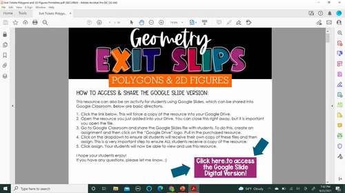 Geometry Exit Tickets Polygons & 2D Figures PRINT & DIGITAL by Kacie Travis