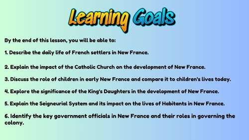 New France: Grade 7 Ontario by Wolf Brooks Products | TPT