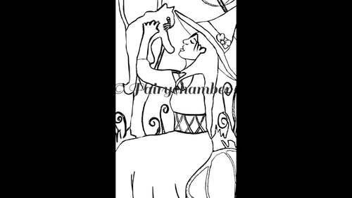 When Black Cats Are Seen Coloring Page For Halloween Witch And Cat