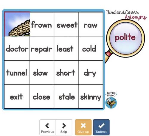 Antonyms Boom Cards Games | Opposite Words by Busy Bee Studio | TPT