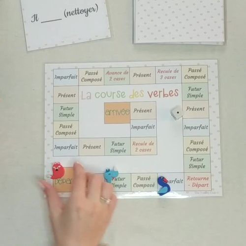 French Verbs Board Game - Course des verbes - Niveau avancé by The ...