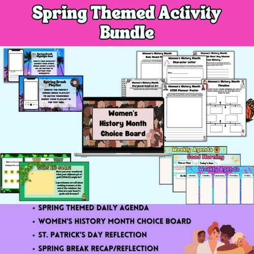 Spring Activity Bundle St Patrick's Day Women's History Month Upper ...