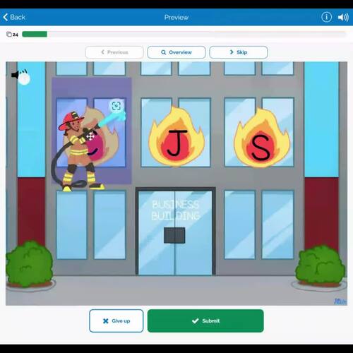 Firefighter Digital Resource Letter Boom™ Game for Letter Recognition