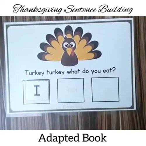 Thanksgiving Sentence Building Adapted Book and Boom Cards | TpT