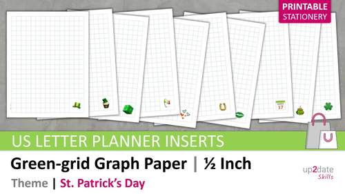 Printable Graph Paper for St. Patrick's Day | US Letter - 1/2 grid ...