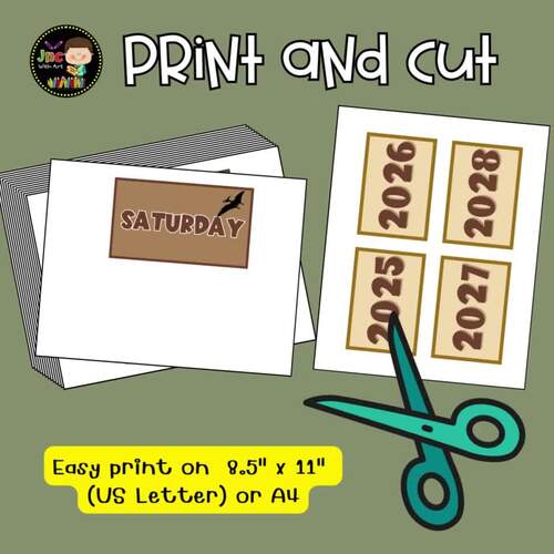 Editable Dinosaur Classroom Decor Theme Daily Flip Calendar Pocket ...