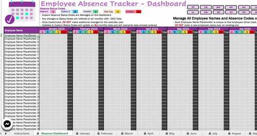 Employee Absence Tracker and Calendar - Up to 15 Employees by Admin 4 You
