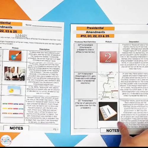 President Amendments Differentiated Task Cards and Notes U.S. Constitution