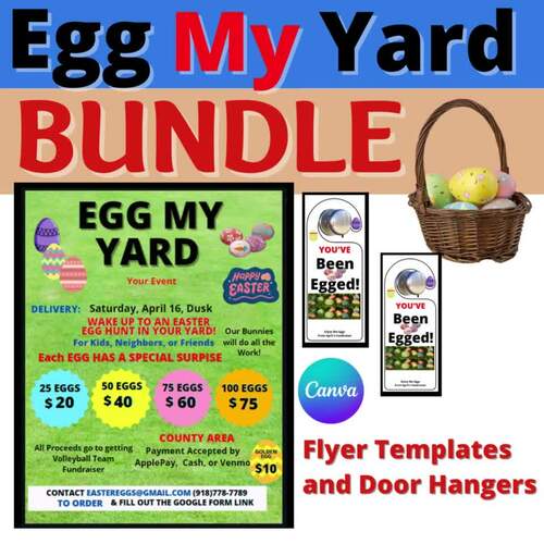 Egg My Yard Flyer Bundle Resources Easter Eggs Activity Fundraiser
