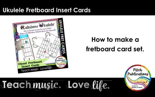 Rainbow Ukulele - Fretboard Chord Insert Charts for the ukulele | TPT