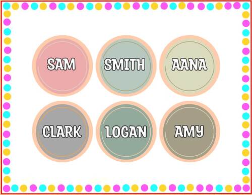 Printable Boho Neutral Spotty Student Name Labels, Library Labels, Name ...