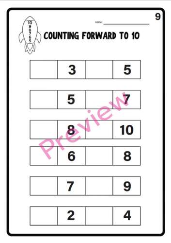 Counting Forward And Backwards to 10 by RED Sheets | TPT