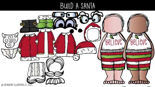 Build A Santa clip art, Christmas clip art COMBO PACK by Melonheadz Clipart