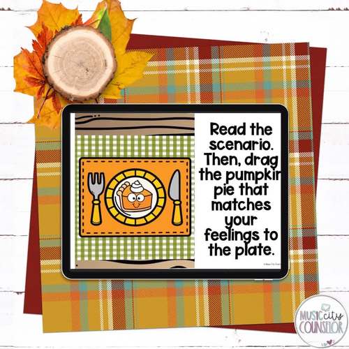 Thanksgiving Feelings Emotions BOOM Cards™ Counseling SEL Distance Learning