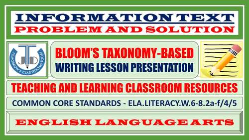 PROBLEM-SOLUTION - INFORMATION TEXT - BUNDLE by JOHN DSOUZA | TPT