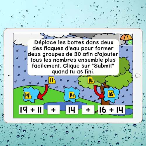 L'addition à deux chiffres avec regroupement par 30 | La pluie | Cartes ...