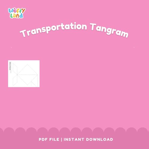 Transportation Tangram, Montessori Learning Game, Tangram Random Cards
