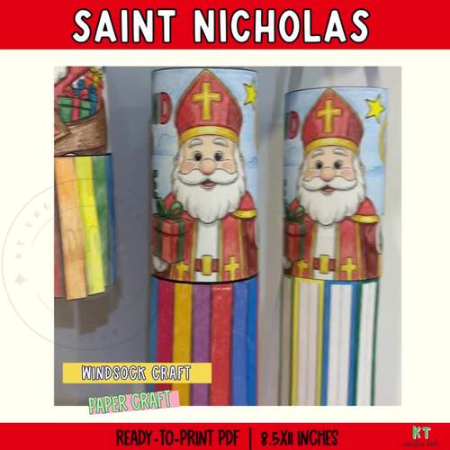 Saint Nicholas Windsock Craft | Christmas Activity for Kids by KT ...