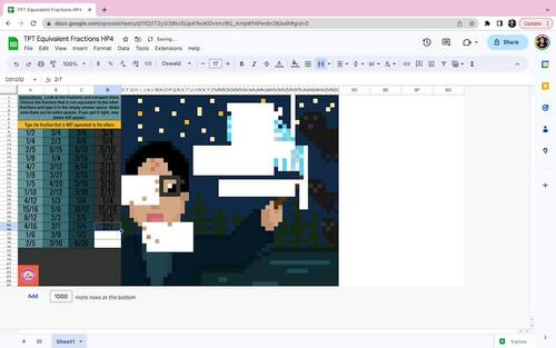 Harry Potter Inspired Patronus | Equivalent Fractions Mystery Pixel Art