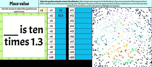 5th Grade Place Value Pixel Art 5.NBT.1 by Pick Up and Go Resources