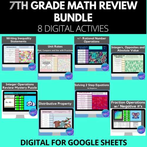 7th Grade Math Review Bundle by Math Rational Middles | TPT