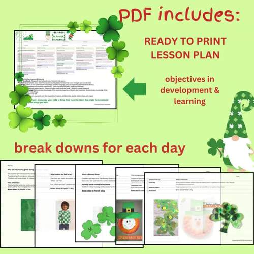 ST. PATRICK- Preschool Weekly Lesson Plan by PavlyStyle | TPT