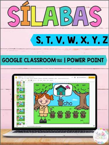 Sílabas para Google Classroom™, Syllables in Spanish, Distance learning