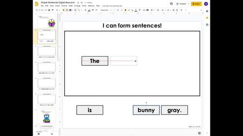Form a Sentence + Comprehension Digital Basics for Special Ed |Distance ...