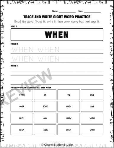 Sight Word Trace And Write Practice - Grades 2-3 - 75 pages | TPT