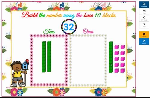 Spring Math Place Value to 100 Building Numbers Boom Cards | TPT