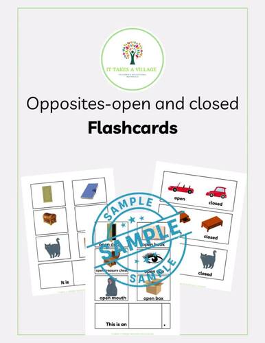 Opposites-Open and Closed Flashcards- Select and label (ABLLS-R C24 + G13)