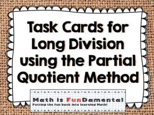 QR Coded Task Cards for Partial Quotient Method for Long Division