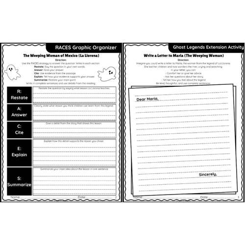 Halloween Reading Passages & RACES | Ghost Legends Bundle | Grades 5–6