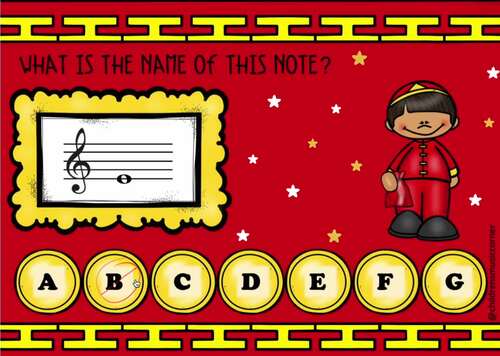 Lunar New Year Treble Clef Note Reading in Digital Task Cards on Boom ...