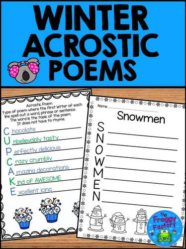Winter Acrostic Poems | Winter Writing Activity by The Froggy Factory