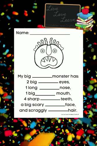 GO AWAY, BIG GREEN MONSTER! Parts of the Head & Color Identification ...