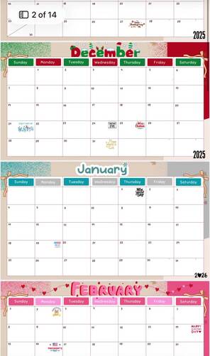 2025-2026 Calendar BUNDLE by Kristyn Dahlberg | TPT