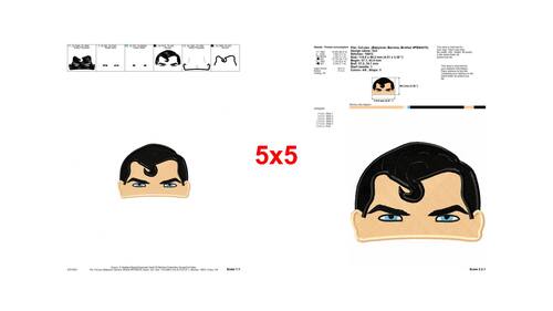 Superman Head Fill Machine Embroidery Design - Instant Download by Aneta H