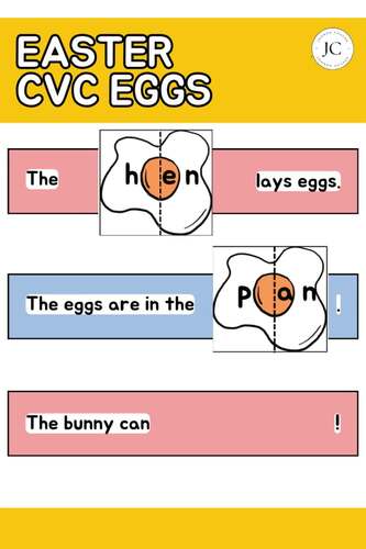 Easter CVC Word Matching & Sentence Building Game (Short U Words)