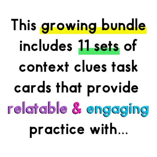 3rd Grade Context Clues Task Cards Print & Digital with Audio Support ...