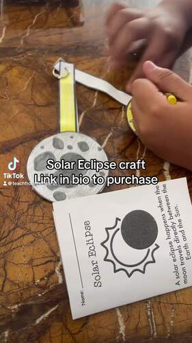 Solar Eclipse 2024 craft and mini book by Teach from the heART | TPT