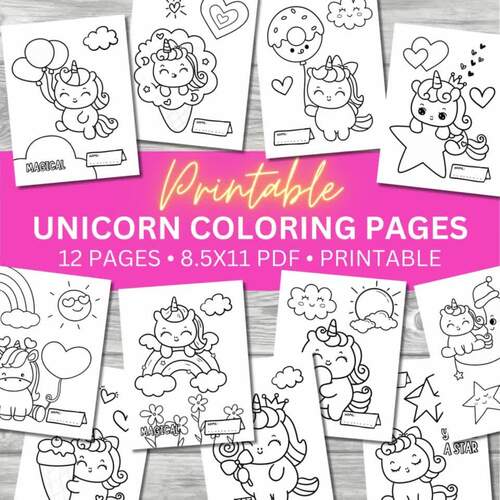 Unicorn Coloring Pages, Printable Unicorn Coloring Sheets Printable PDF