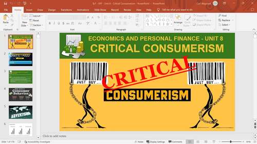 Economics and Personal Finance (EPF) - Unit 8 - Critical Consumer ...